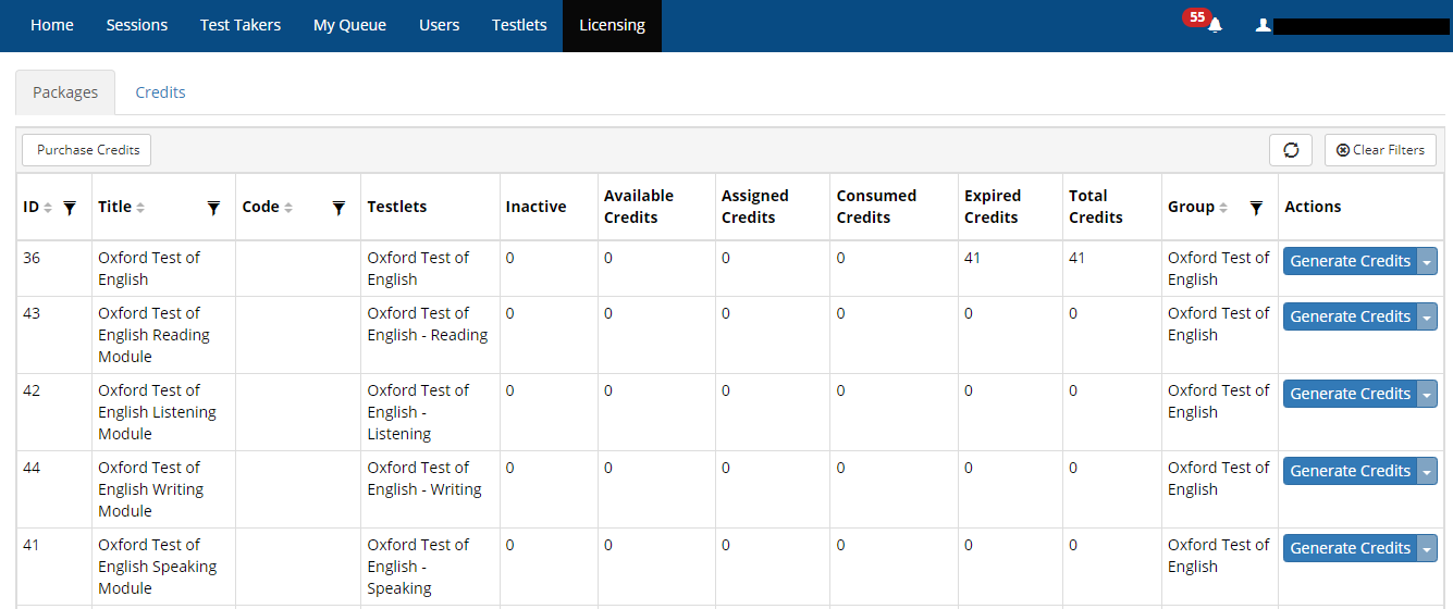 View and buy licences